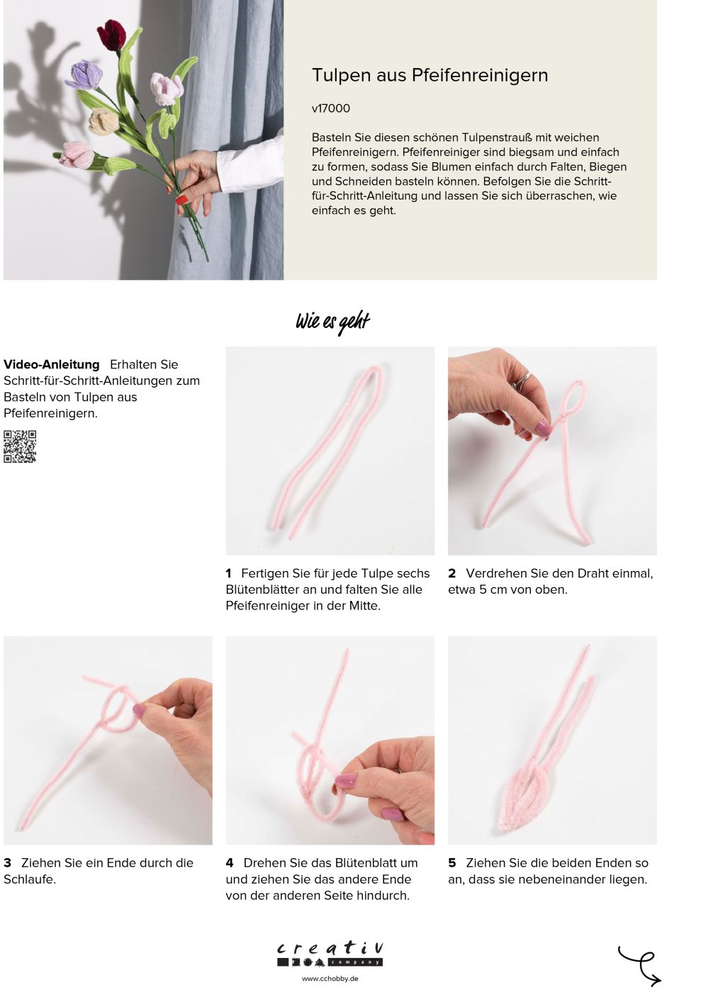 Blumen aus Pfeifenputzern basteln